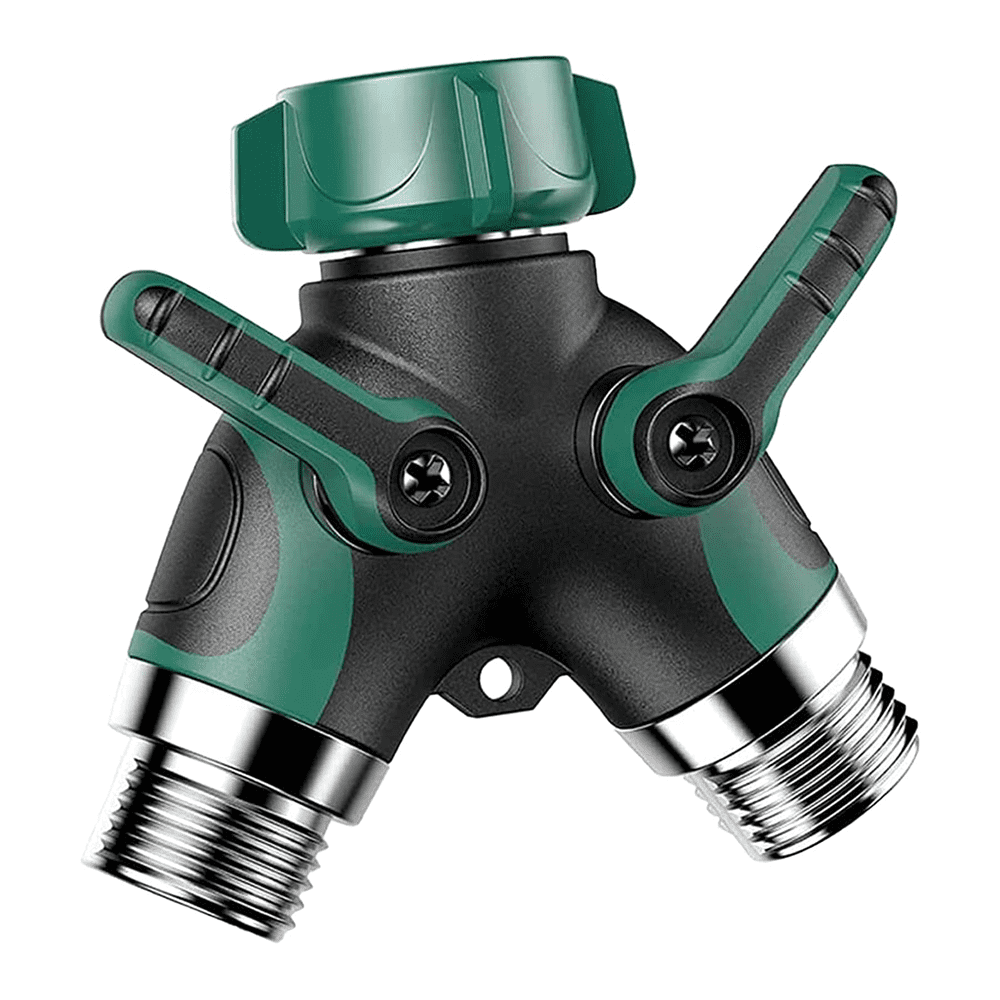 2 Way Y Hose Connector, Garden Faucet Splitter Metal Body - Walmart.com