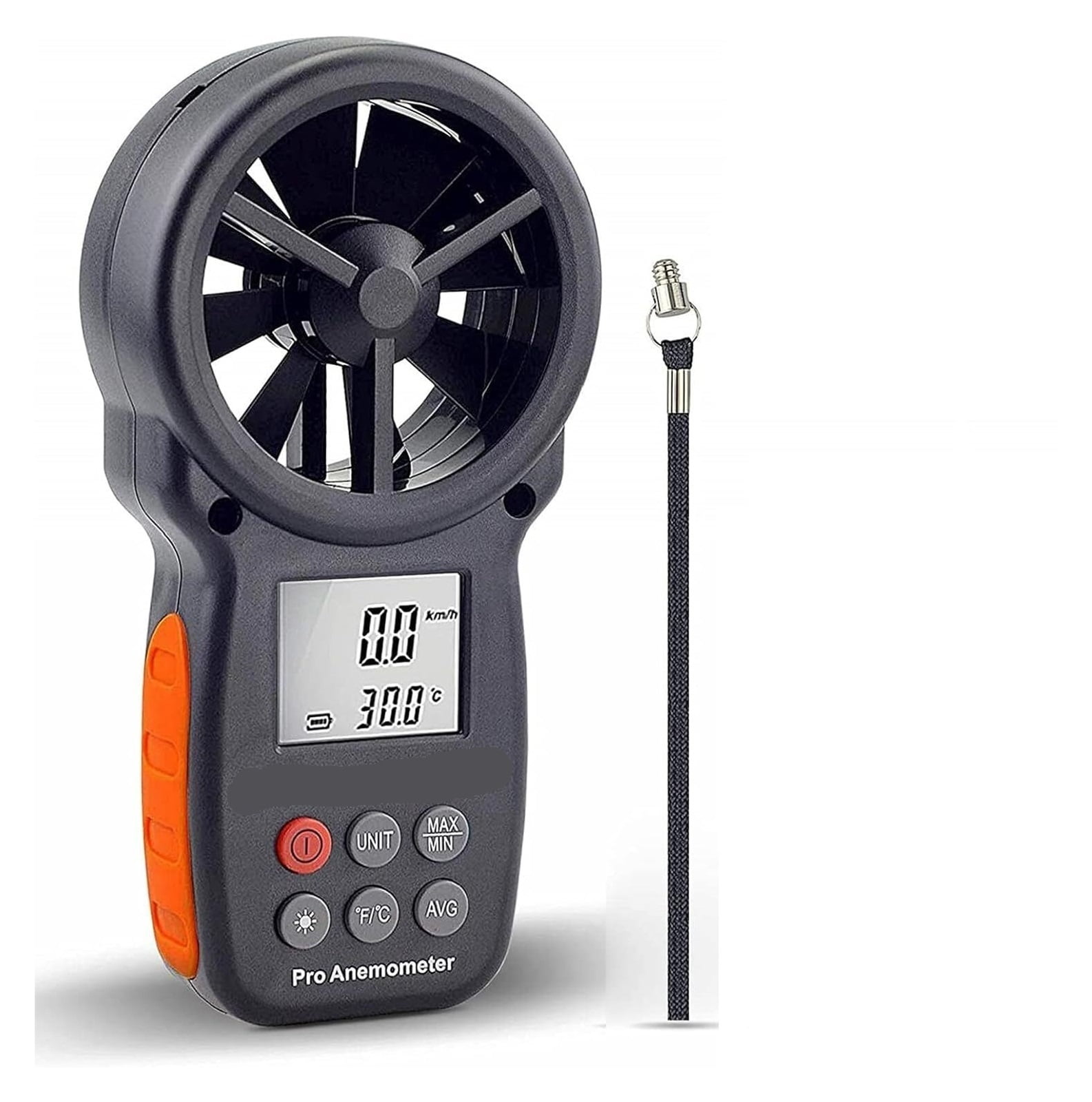 Digital Wind Speed Anemometer Handheld, Windspeed Gauge with Wind Chill ...