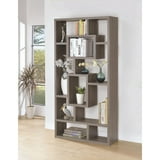 HomeStock Geometric Cubed Rectangular Bookcase Weathered Grey - Walmart.com