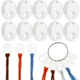 50Pcs Clear Acrylic Bobbins with Hinged Ring Oval Acrylic Bobbins Cross ...