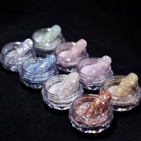 Glitter Nail Powder - Sparkling Diamond Nail Powder Nail Glitter Dust ...