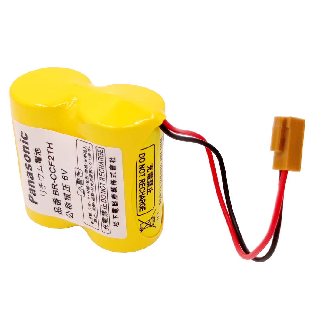 BR-CCF2TH 6V 5000mah Battery with Brown Plug for Fanuc A98L-0001-0902/A98L-0031-0006 PLC Back ...