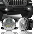 Sunpie 7" LED Headlights Halo White DRL & Amber Turn Signal + 4" Fog ...