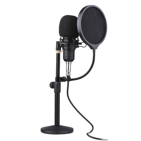 muslady Professional Desktop Condenser Microphone with Round Head High ...