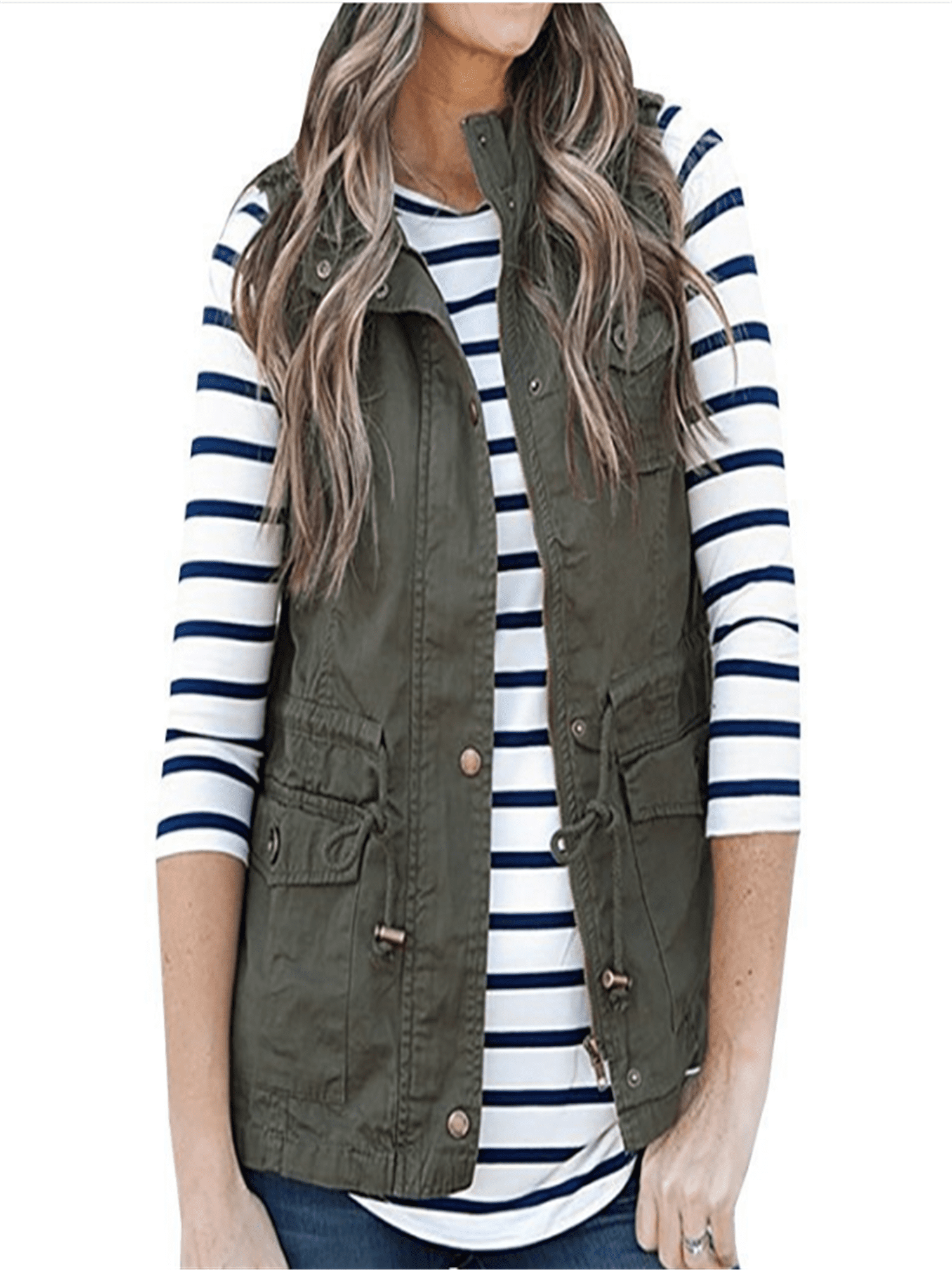 Spring Hue Women's Lightweight Winter Sleeveless Jacket, Cargo Utility ...