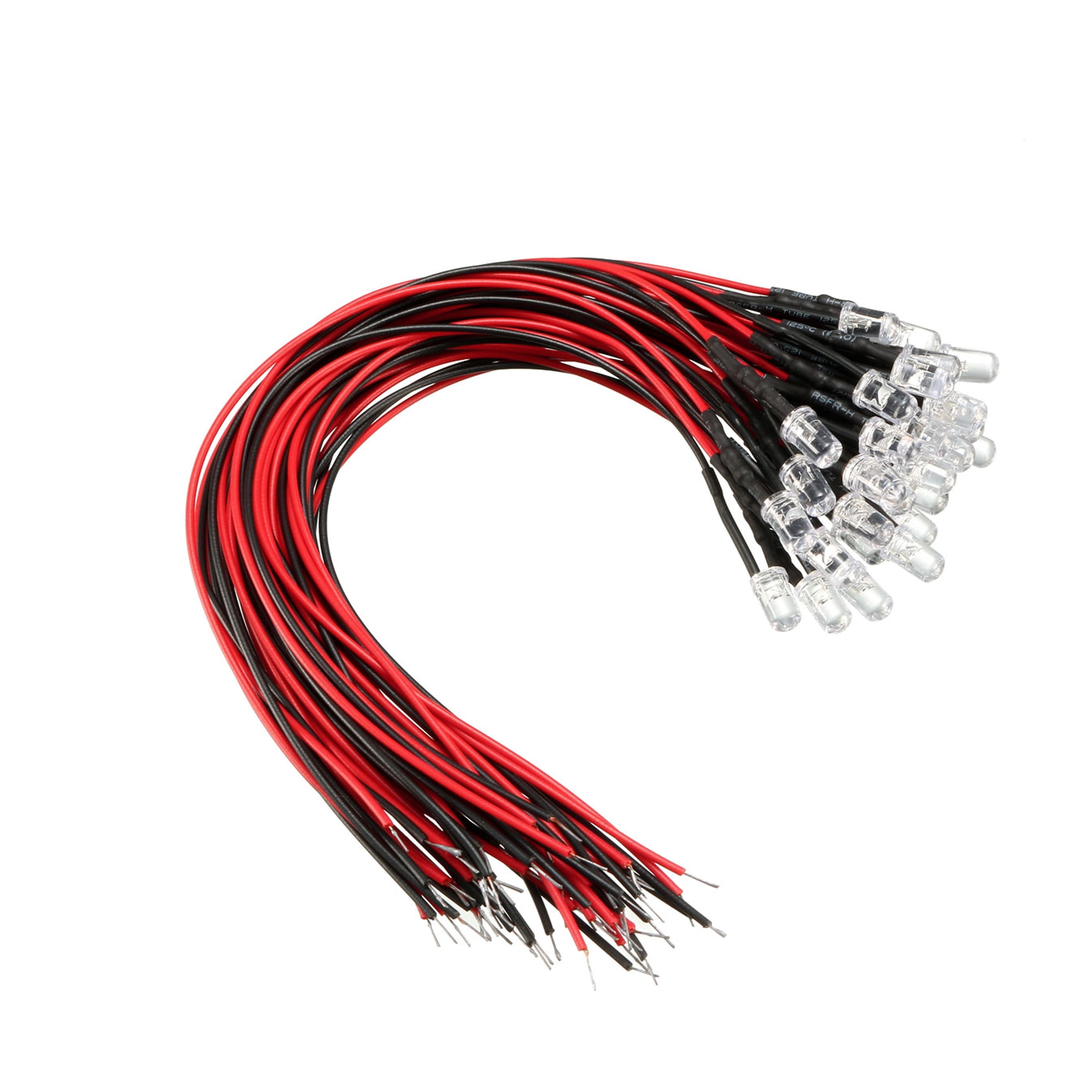 30 Pcs 5mm Pre-Wired Diffused LED Diodes Light 20mA DC 9-12V Blue Light ...