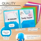 BAZIC 2 Pockets Poly Folder, Bubble Portfolio Document Folders, 6-Pack ...