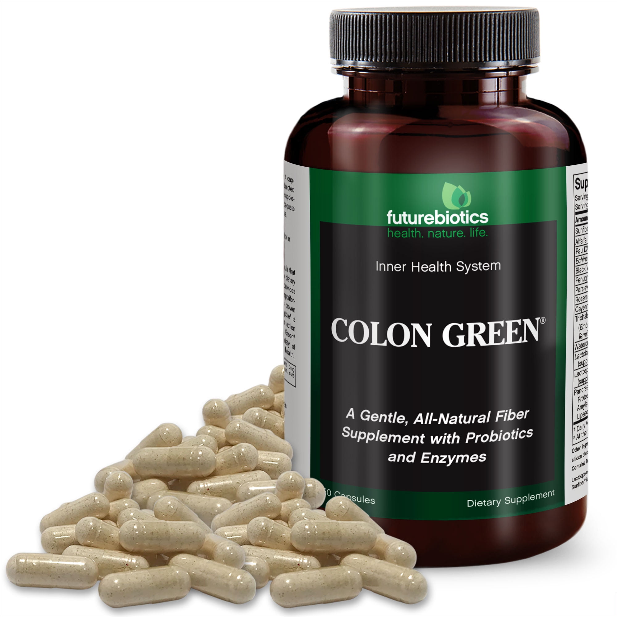 Futurebiotics Colon Green Fiber Supplement, 150 Capsules - Walmart.com