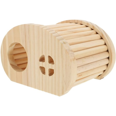 Hamster Wooden Hideout House Natural Wood Pet Rats Climbing Play Hut ...