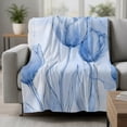 Blue Tulip Blanket Soft Cozy Warm Throw Blanket for Couch, Plush Fuzzy ...