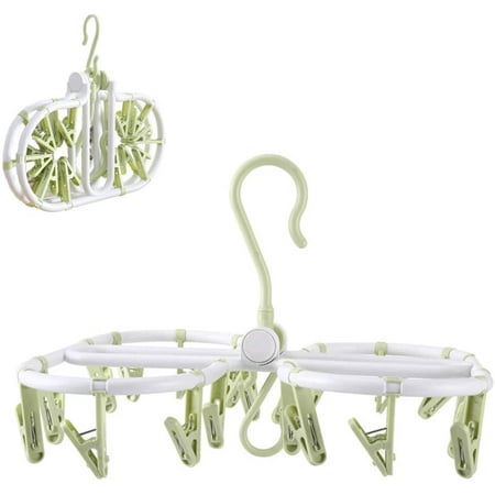 Clip and Drip Hangers with 20 Clips, Folding Laundry Drying Rack ...