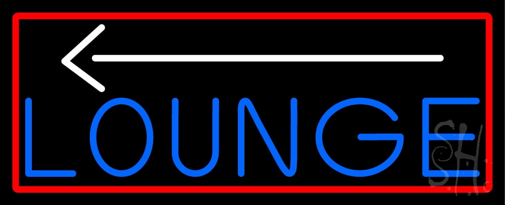 Blue Lounge And Arrow With Red Border LED Neon Sign 10 x 24 - inches ...