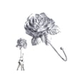 CSSJKYJ Rose Resin Wall Hooks Wall Mounted Creative Flower Iron Hook ...
