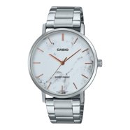 Casio MTP-B140D-7A Standard Analog Men's Watch‚ÄîStainless Steel, White Dial, Quartz - Walmart.com