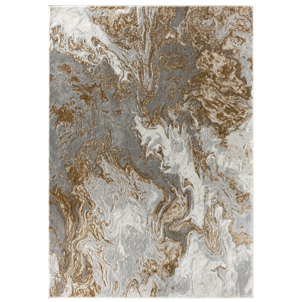 Luxe Weavers Marble Swirl Collection Gray Abstract Area Rug 5x7 ...