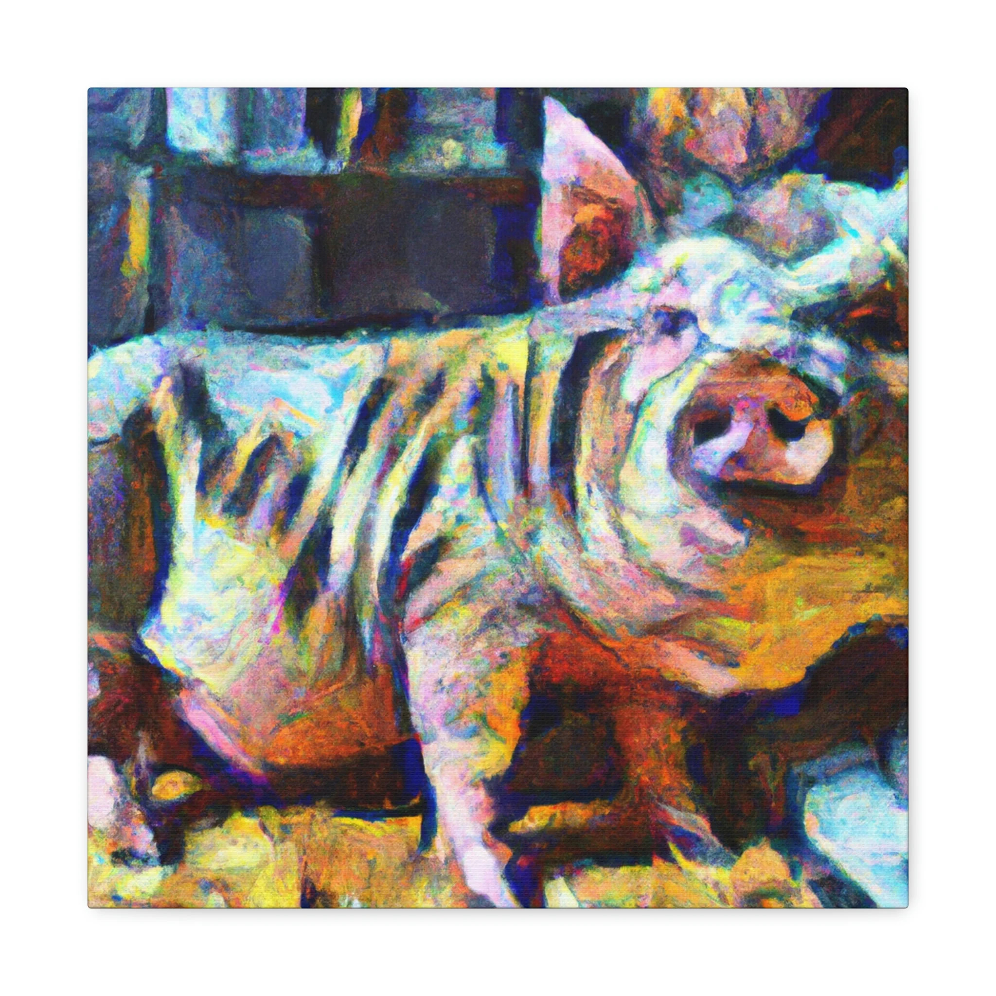 Pig in Post-Impressionism - Canvas - Walmart.com