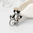 Besufy Women Brooch Pin ,Jewelry Shiny Rhinestone Cute Double Cats ...
