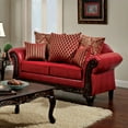 Traditional Red Living Room Set 5pcs Furniture of America Marcus ...