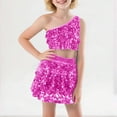 Shadoumai Girls Sequin Dance Outfit Two Piece Stretchy Comfort Fit ...