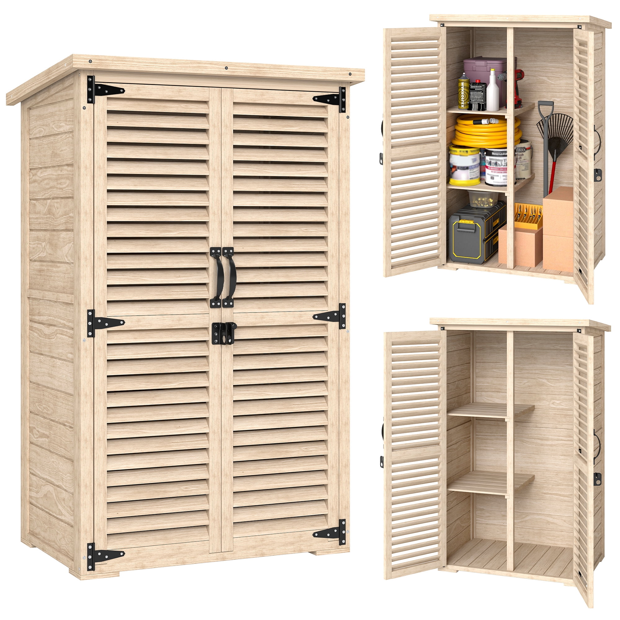 Click here for Outsunny 30 X 20 X 47 Wood Garden Shed  Tool Shed... prices