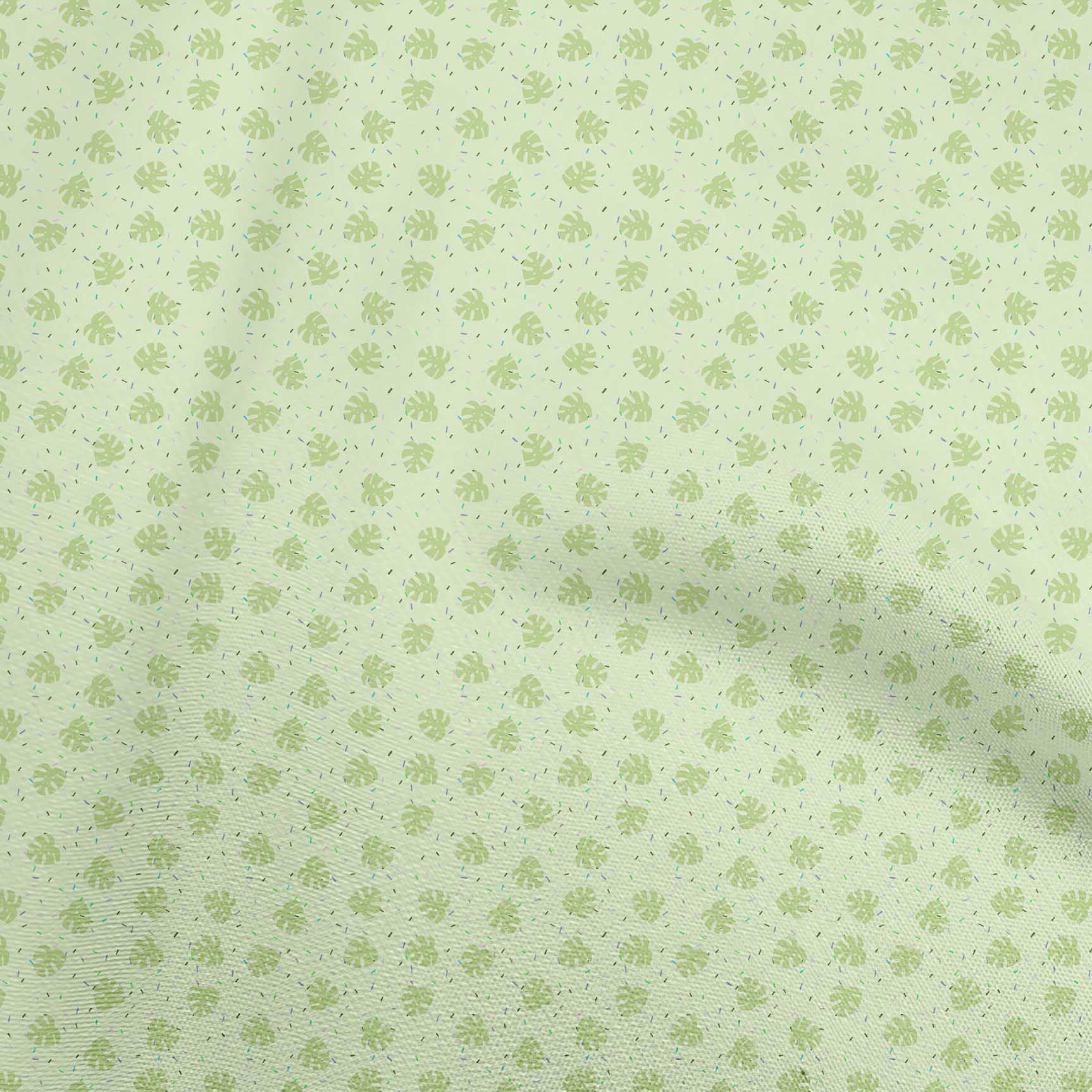 oneOone Cotton Poplin Light Green Fabric Kids Leaf Dress Material ...