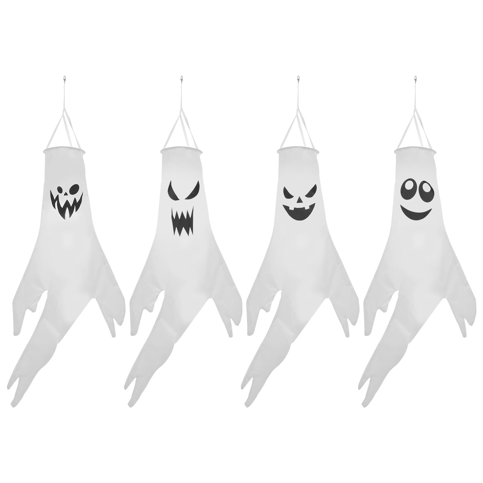 BESTONZON 4pcs Halloween Windsock Flags Ghost Wind Socks Garden Hanging ...
