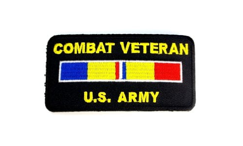 Combat Veteran Ribbon US Army Embroidered Military Patch Iron Sew ...