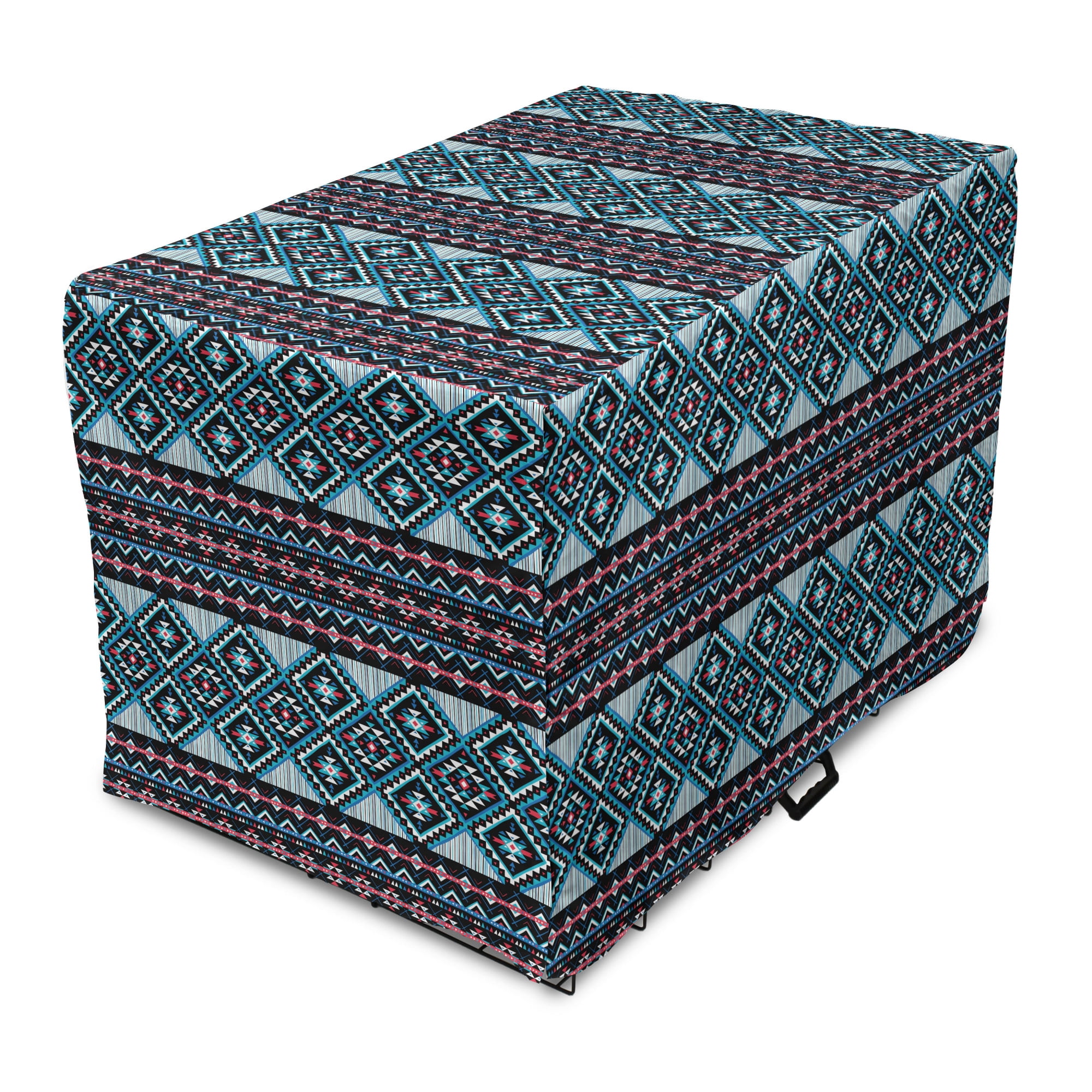 Aztec Dog Crate Cover, Triangles Colorful Geometric Triangles, Easy to ...