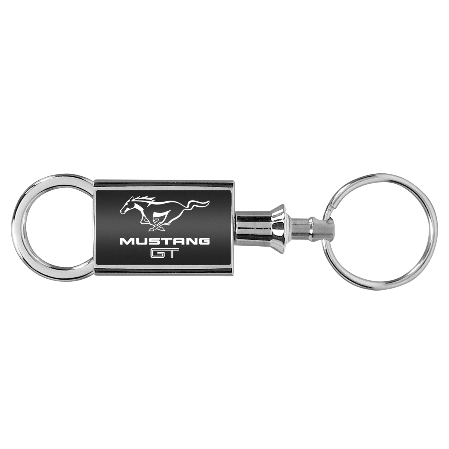 ford mustang gt chrome accented black valet key chain keychain ...