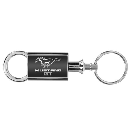 ford mustang gt chrome accented black valet key chain keychain ...