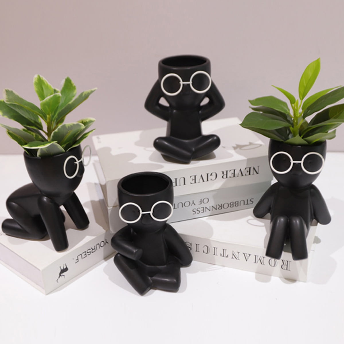 Travelwant Ceramic Succulent Plant Pot Creative Human Shaped Small ...