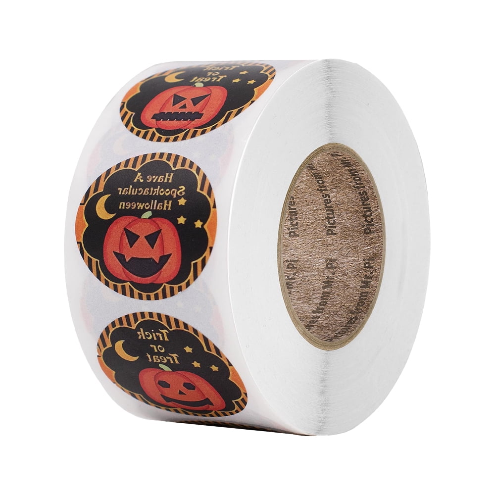 Roll stickers, Halloween pumpkin labels, sticker labels, holiday ...