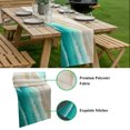 Abstract Beach Cotton Linen Table Runner Teal Green Beige Ombre Ocean ...