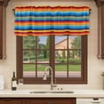 Abstract Colorful Stripes 2 Panels Kitchen Valance, Yellow Red Blue ...