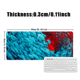 Abstract Blue Red Leaf Design Mouse Pad 31.5 x 11.82 Inches Rubber ...