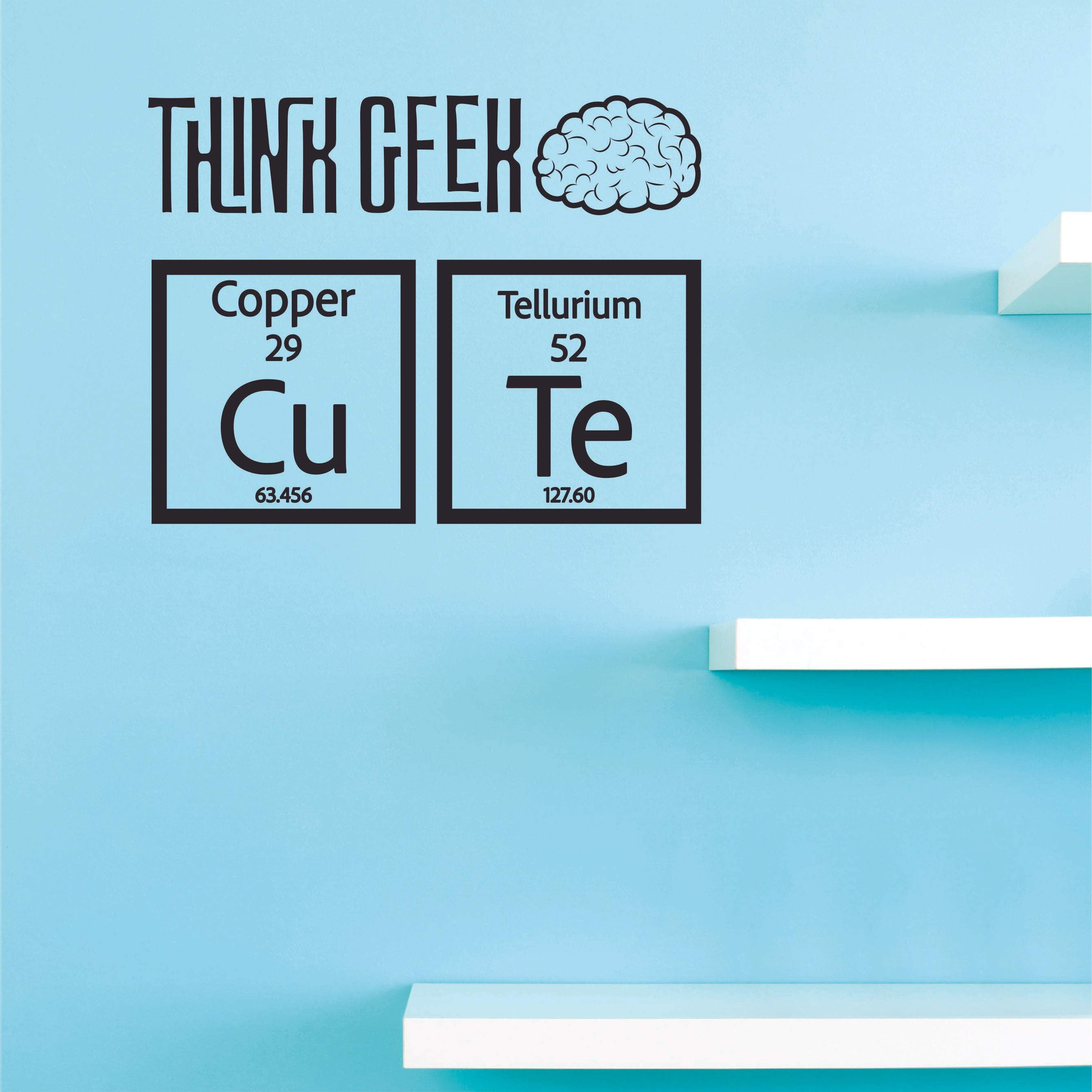 Think Geek Brain Wall Art Sticker Decal Smart Elements Cool Quote Home ...