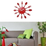 Kitchen Wall Clock Timelike 3D Removable - Red - Walmart.com