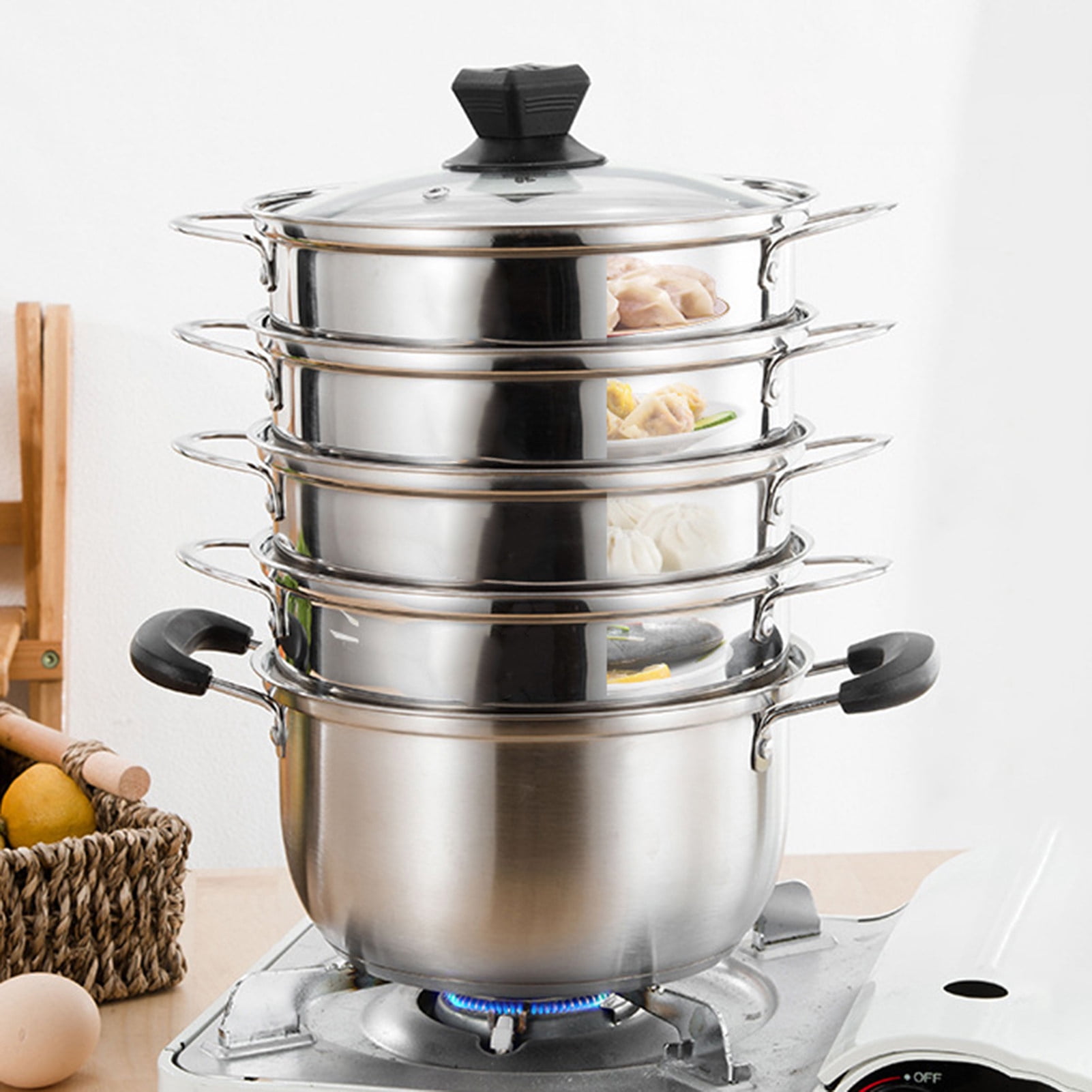 YAOMOBB Vegetable Steamer Stainless Steel Vegetable Steamer Multiple ...