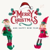 "Elf Plushies - Christmas Stuffed Dolls Set of 2 (18"" Boy and Girl ...