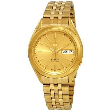 Seiko 5 Automatic Gold Dial Yellow Gold-tone Men's Watch SNKK38J1 ...