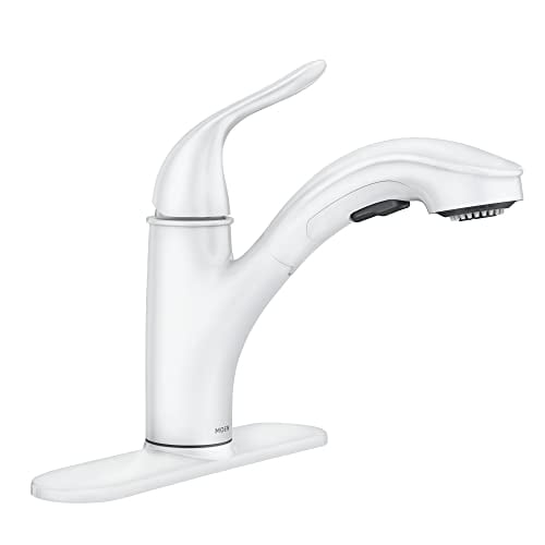 Moen 87557W Brecklyn Single-Handle Pull-Out Sprayer Kitchen Faucet with ...