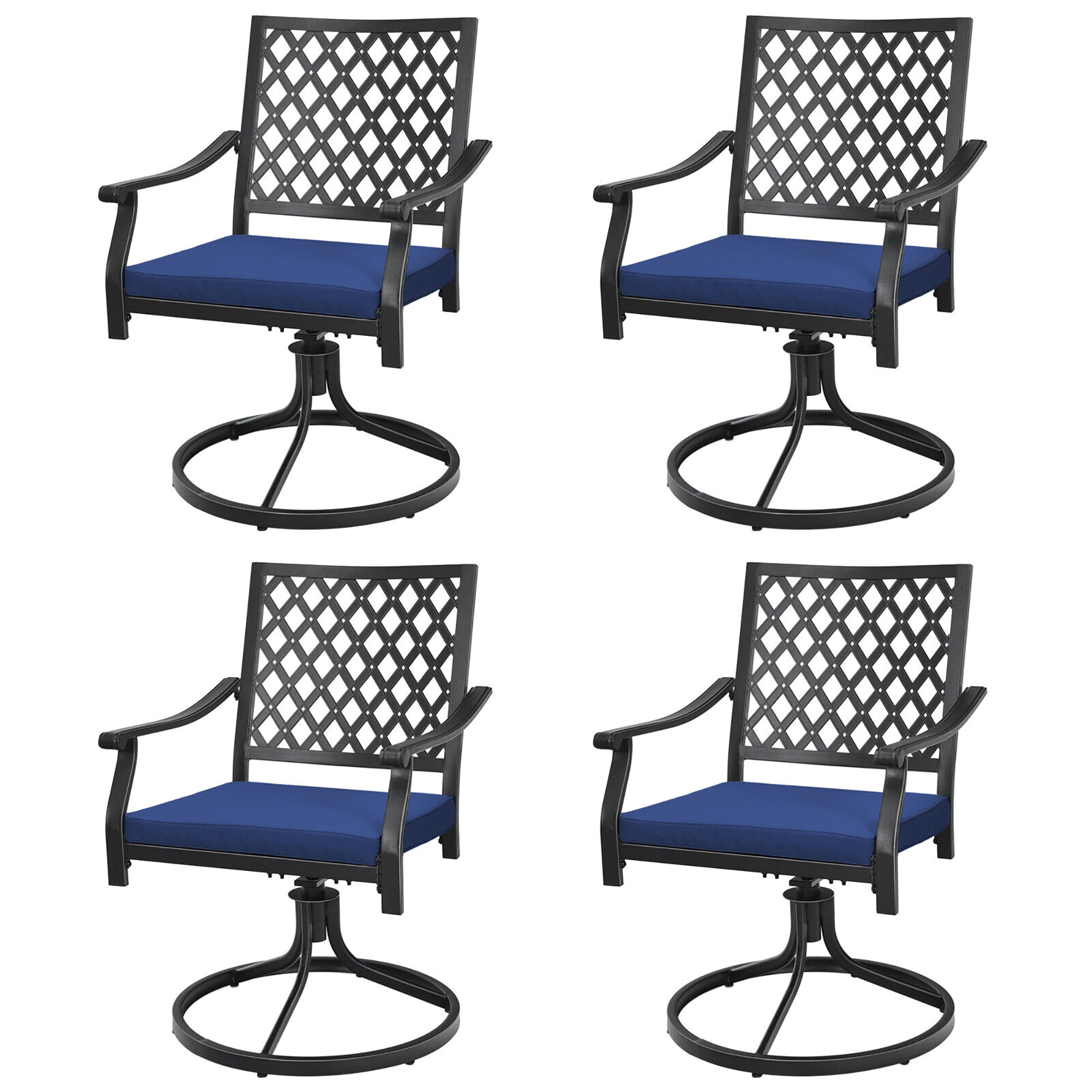 Click here for Gymax 4pcs Patio Swivel Dining Chairs Lattice Rock... prices