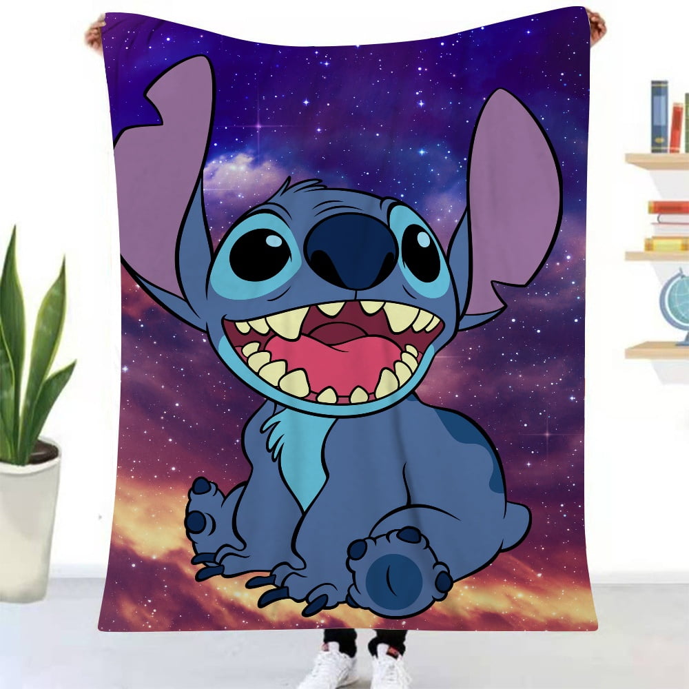 Lilo & Stitch Stitch Flannel Throw Blankets Ultra Soft Beds Sofa Summer ...