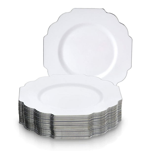 Disposable Plastic Plates Set | 20 Side Plates | for Upscale Wedding ...