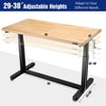 WORKPRO 48" Height Adjustable Work Table with Crank Handle and Casters ...