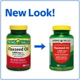 Spring Valley Flaxseed Oil Dietary Supplement Softgels for Heart Health ...
