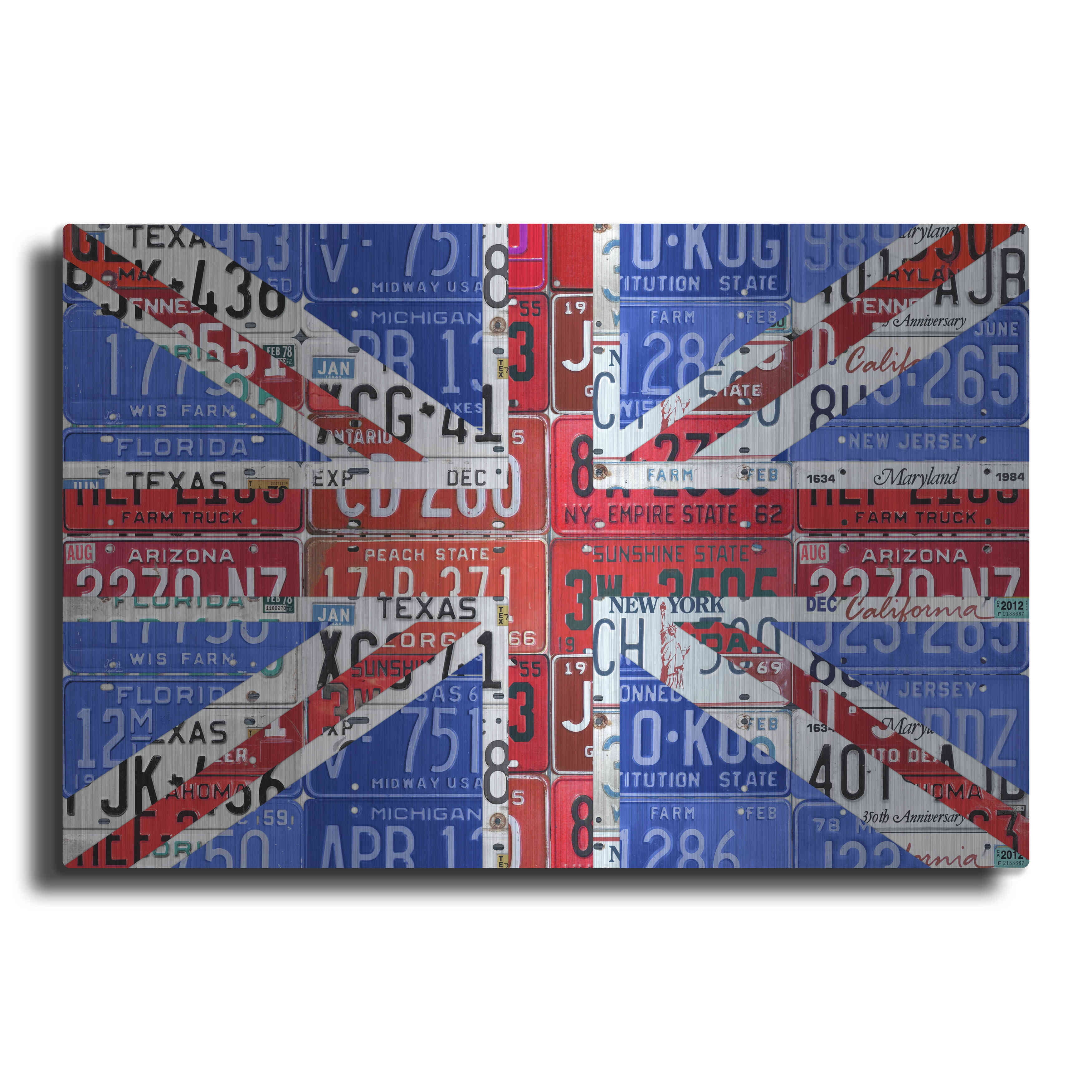 Luxe Metal Art 'UK Flag License Plate' by Design Turnpike, Metal Wall ...