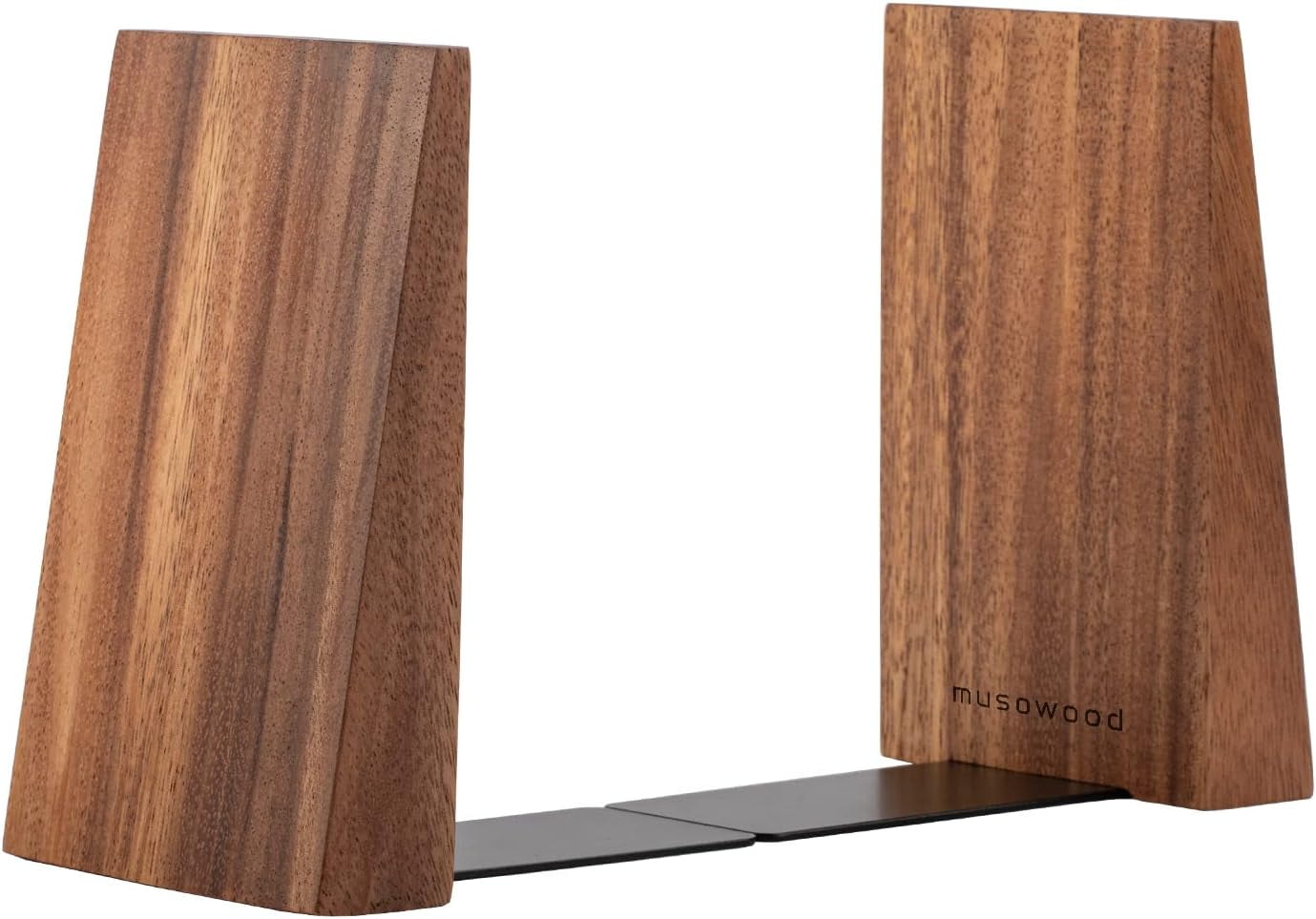 Muso Wood Book Ends, Thickened Wooden Bookends for Heavy Books ...