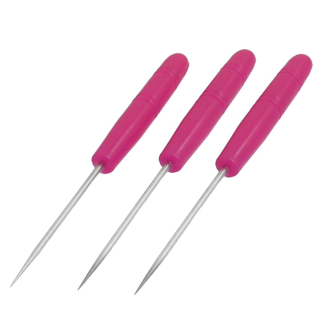 Unique Bargains 3 Pcs Fuchsia Nonslip Grip Metal Needle Sewing Awl Hand ...