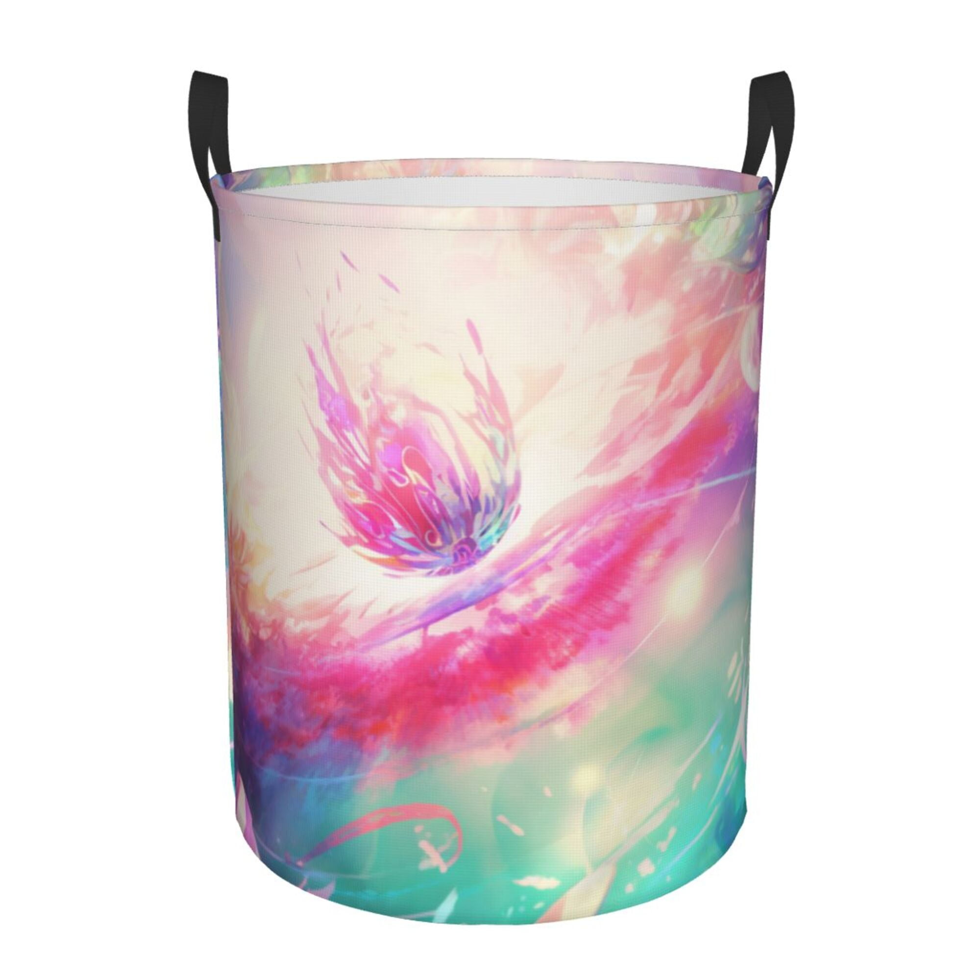 XMXY Round Laundry Basket Organizer, Fantasy Pastel Magical World ...